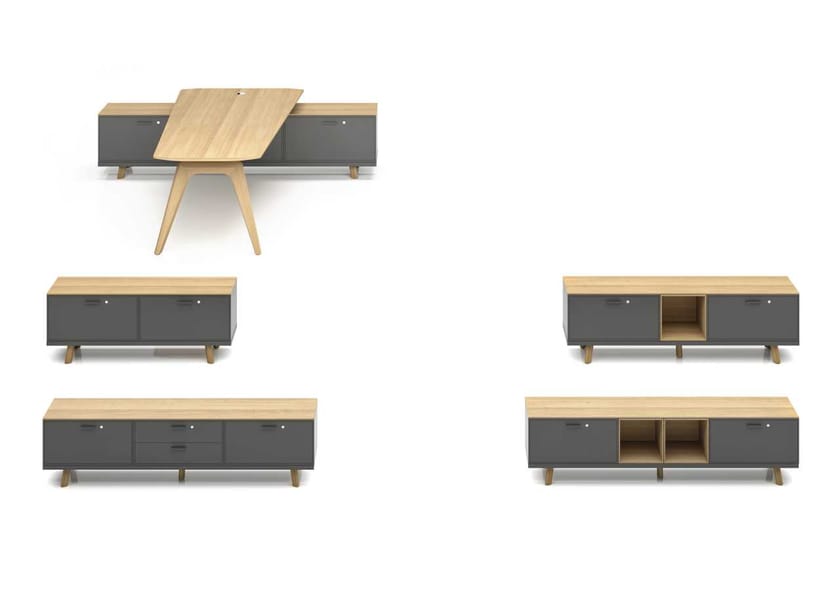 Oak meeting table RAIL | Trapezoidal table Rail Collection By Bralco ...