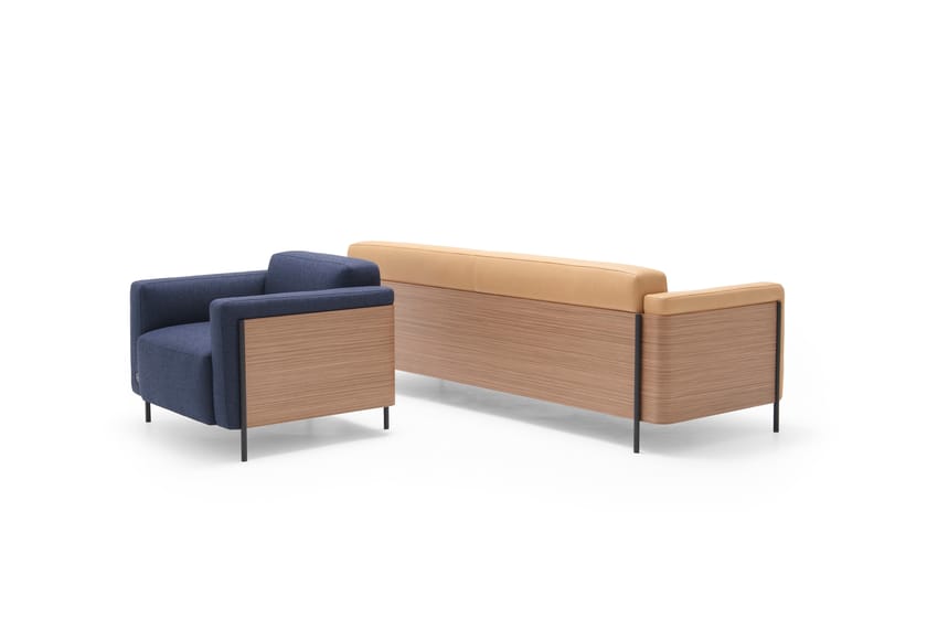 3 seater leather sofa RAP SF1137 Rap Collection By Andreu World design PearsonLloyd