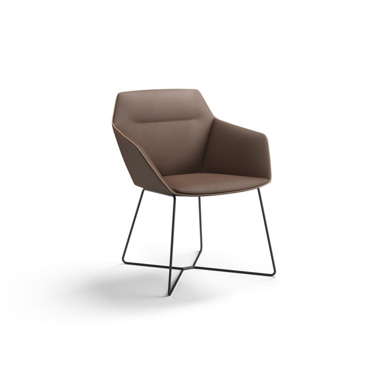 RAY SOFT Upholstered leather easy chair with armrests By Brunner ...