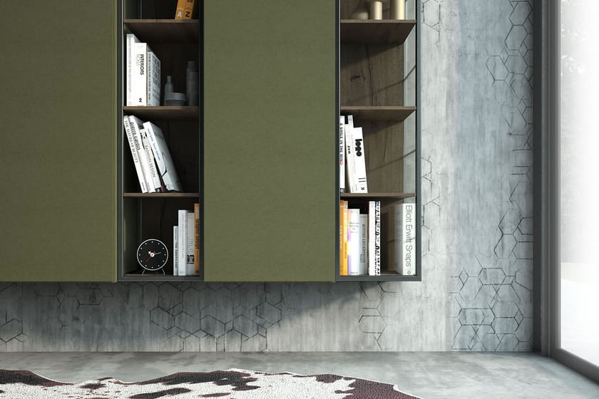 Floating bookcase REBEL MR_02 REBEL SYSTEM Collection By Fimar