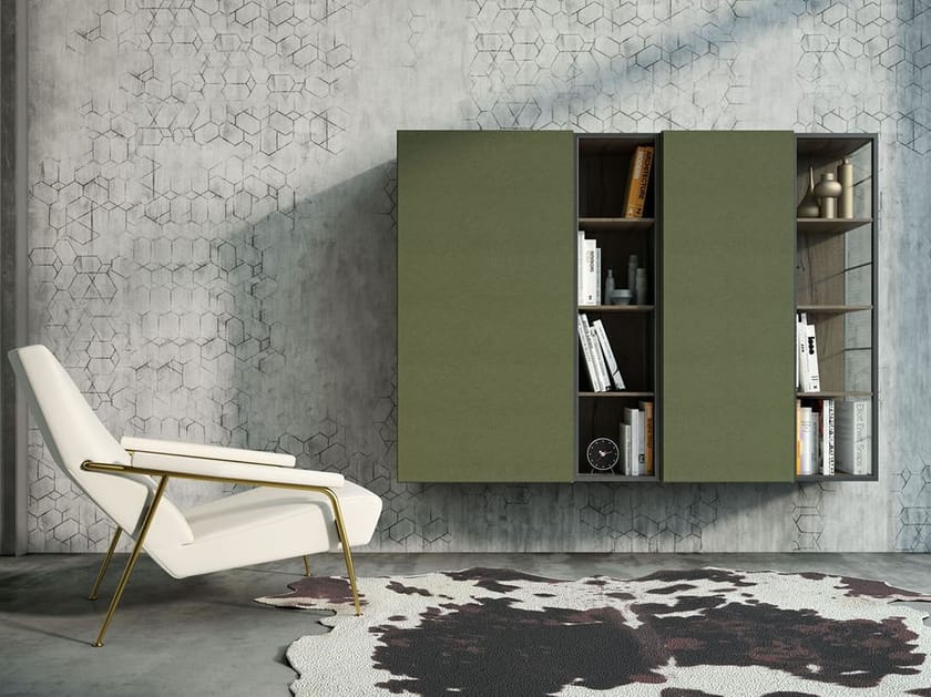Floating bookcase REBEL MR_02 REBEL SYSTEM Collection By Fimar