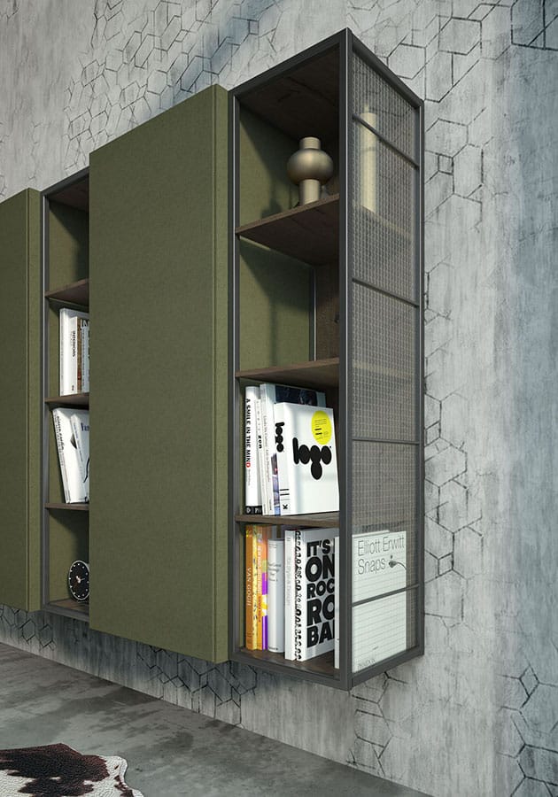 Floating bookcase REBEL MR_02 REBEL SYSTEM Collection By Fimar