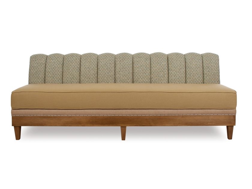 REGENTO GALLONS ESSENCE Upholstered fabric bench with back By Crearte ...
