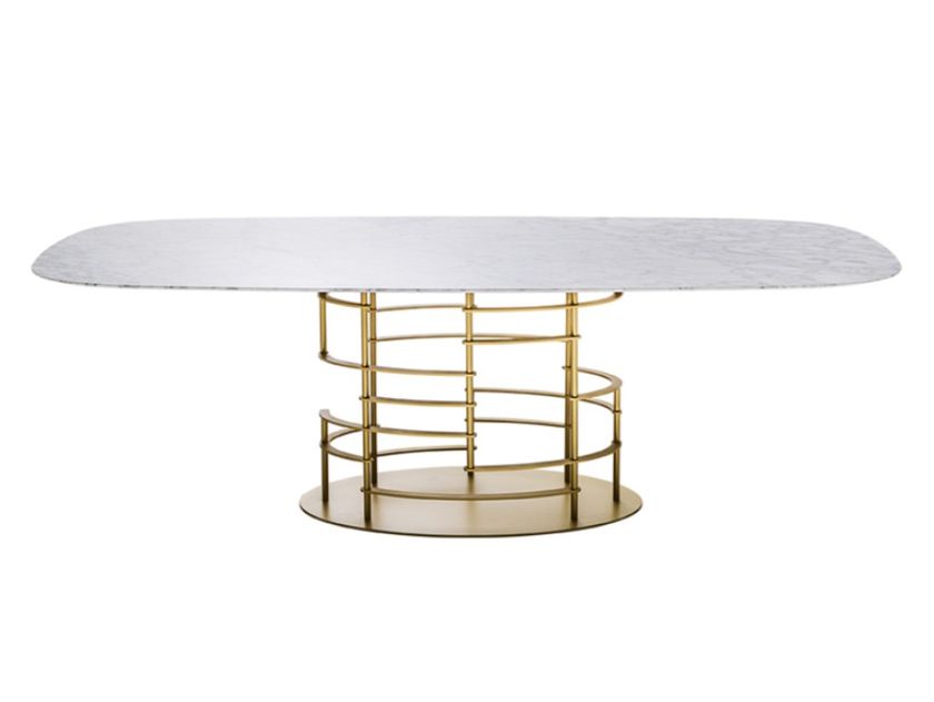 Rectangular marble dining table REMBRANT By HC28 Cosmo design Archirivolto