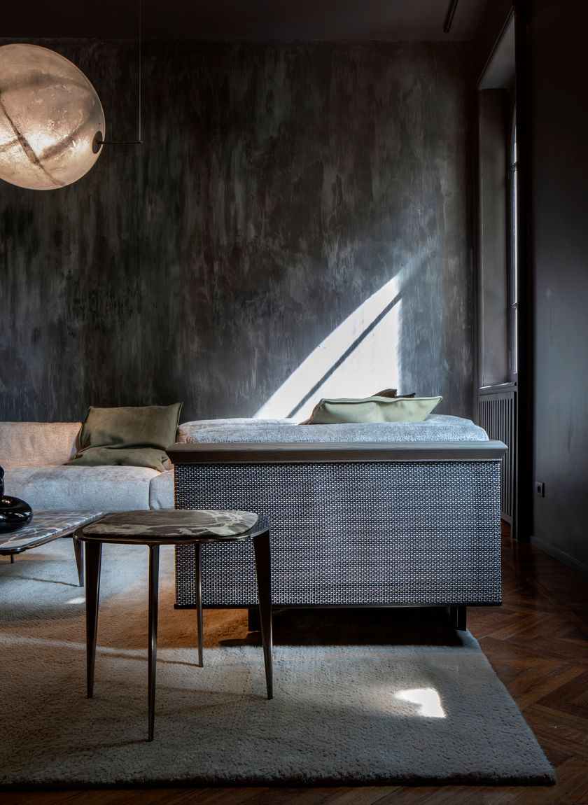 Anbausofa aus Drahtgewebe RF ROCK By Henge Design Massimo Castagna