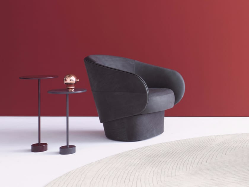 ROC | Leather easy chair Roc Collection By COR design Uwe Fischer