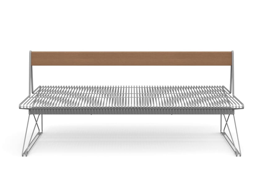 Steel Bench with back ROCH DP By Metalco design Uwe Kuckertz