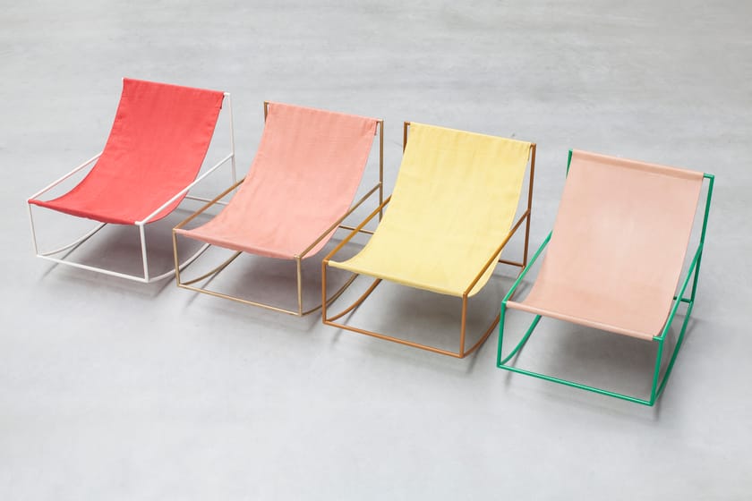 ROCKING CHAIR | Linen armchair By valerie_objects design Muller Van Severen