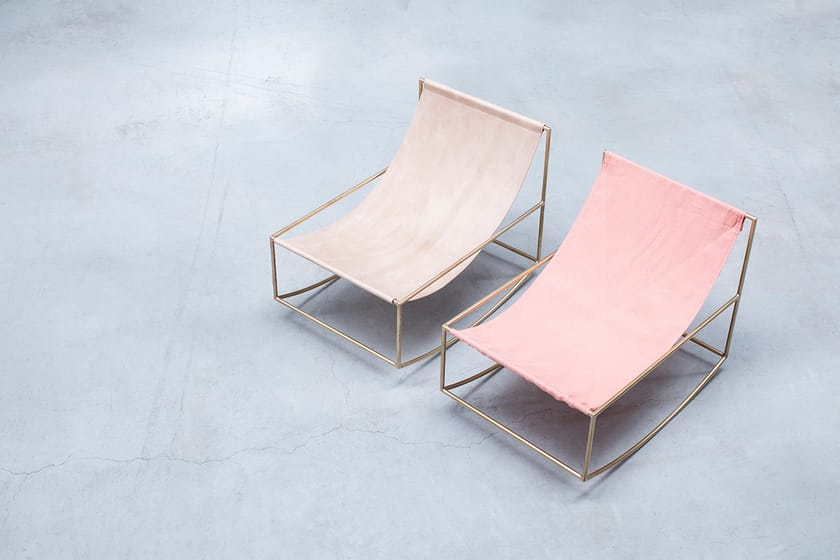 ROCKING CHAIR | Linen armchair By valerie_objects design Muller Van Severen