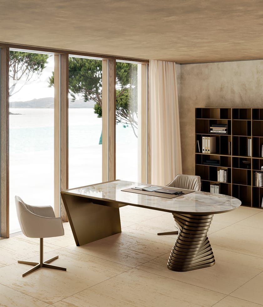 ROTOLO Ceramic writing desk with drawers By EFORMA | design Ollen Pal