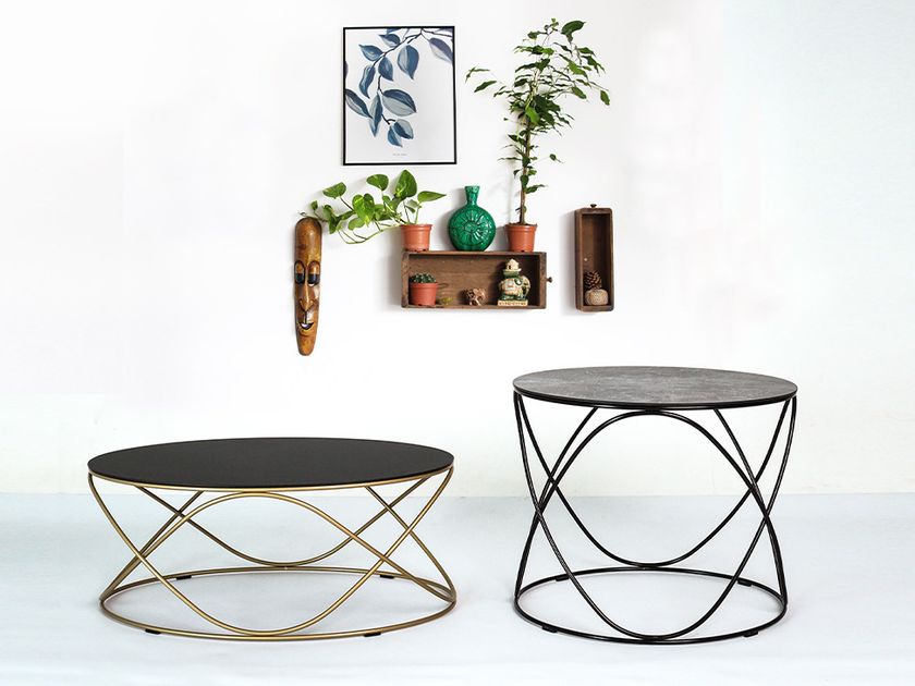 GRACE Table basse ronde en acier By Tonon | design Annette Lang