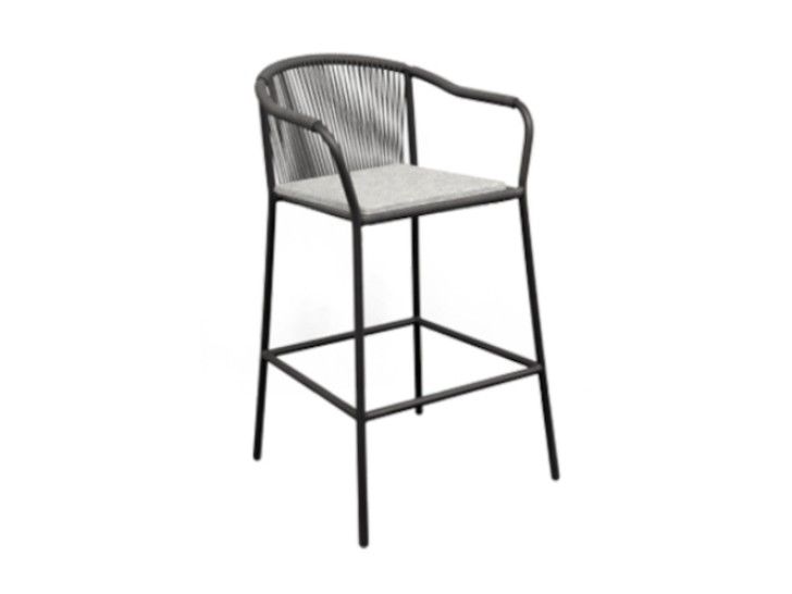 SAMBA High aluminium garden stool with footrest By Royal Botania