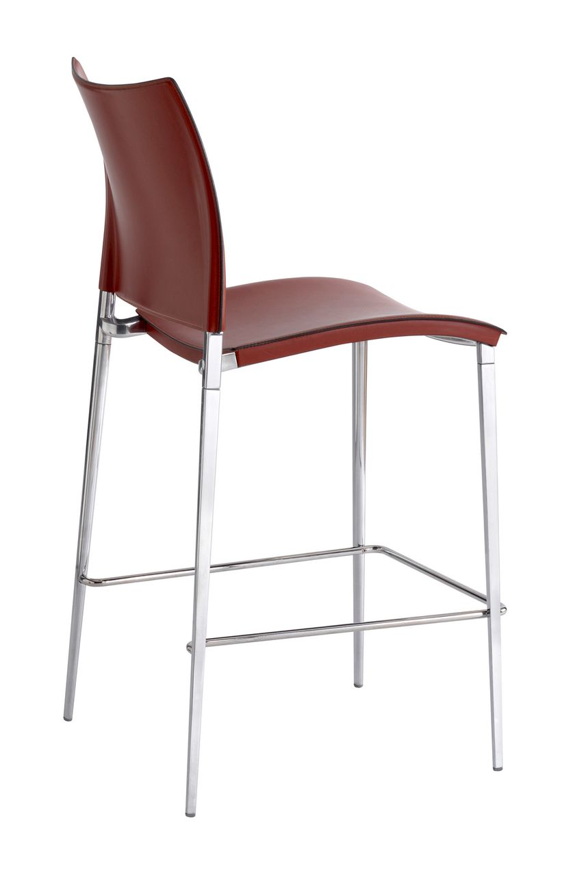 SAND High leather stool with back By Desalto | design Archirivolto ...