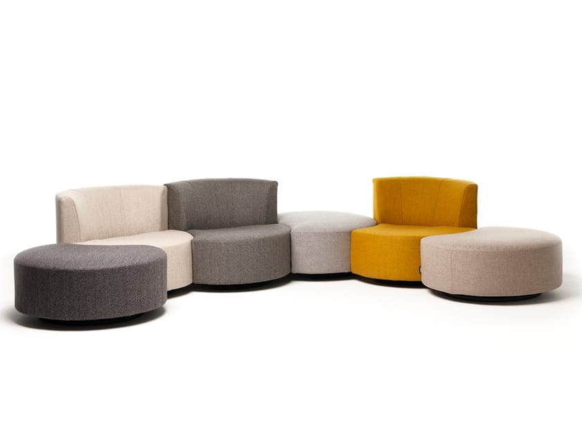 SEDUTALONGA | Bench with back Modular fabric bench with back By Mussi