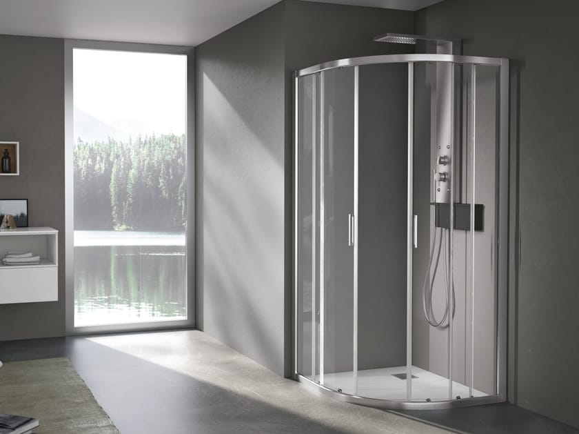 FORTY | Box doccia semicircolare Collezione Forty By Gruppo Geromin