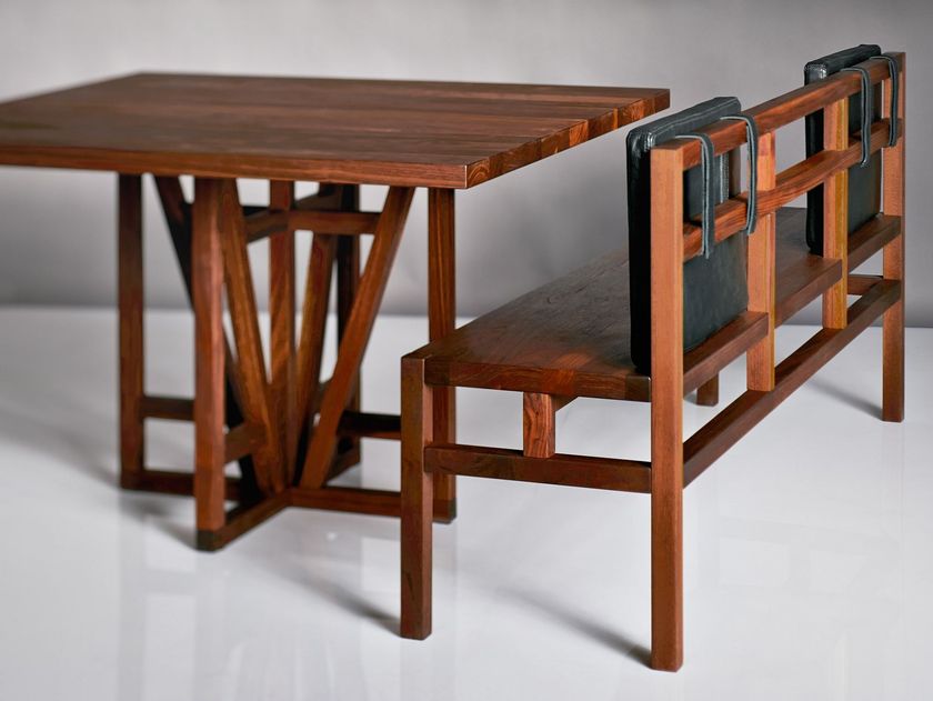 SENA | Bench with back Solid wood bench with back By Vitamin Design ...