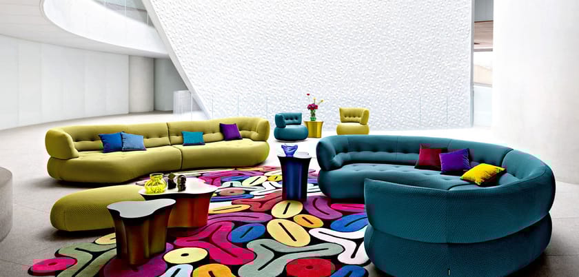 SENSE Sectional fabric sofa By Roche Bobois