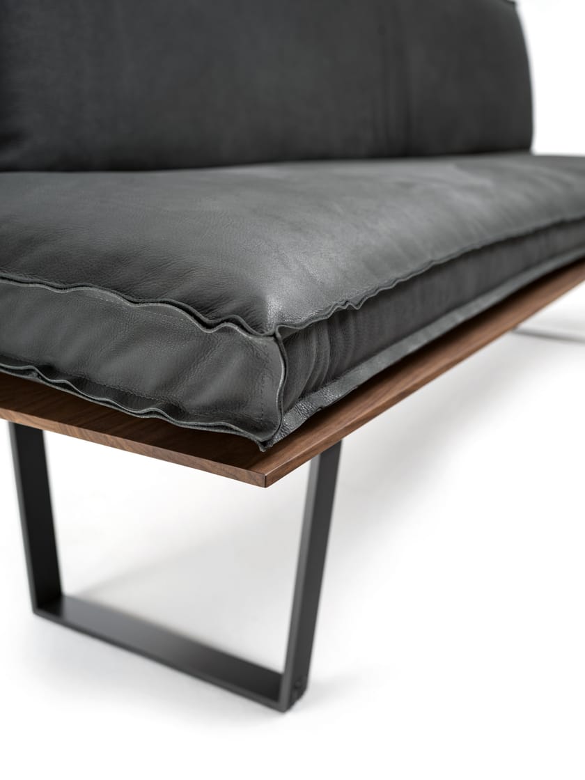 SEQUOIA | Bench Upholstered leather bench with back By Riva 1920 ...