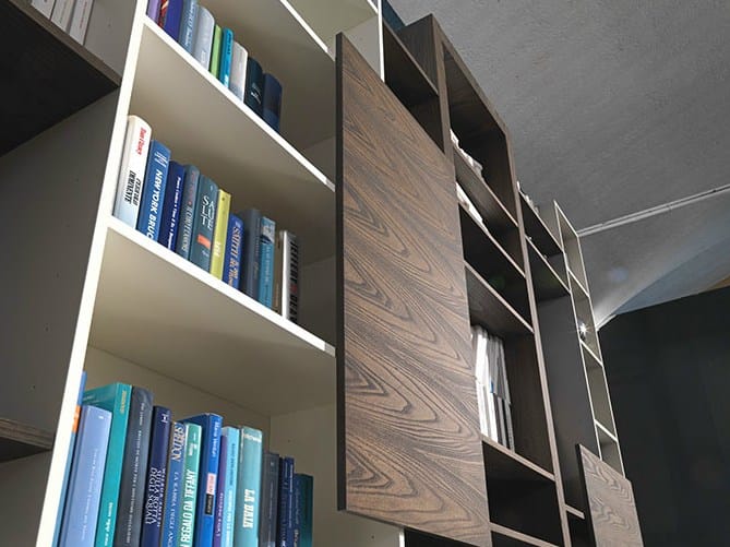 Wall-mounted floating bookcase SIDE 15 By Fimar
