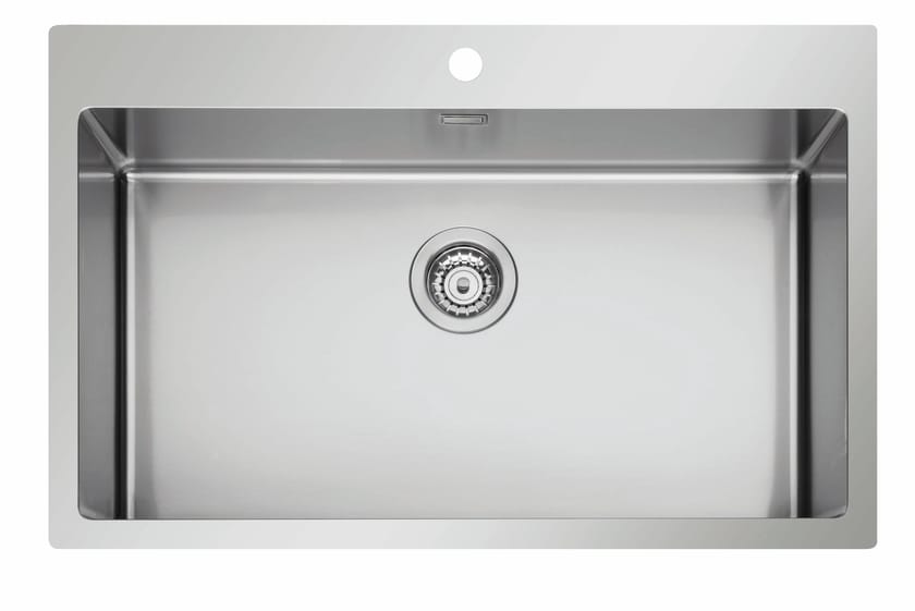 DEUS S/M Single flush-mounted stainless steel sink By Evhoc
