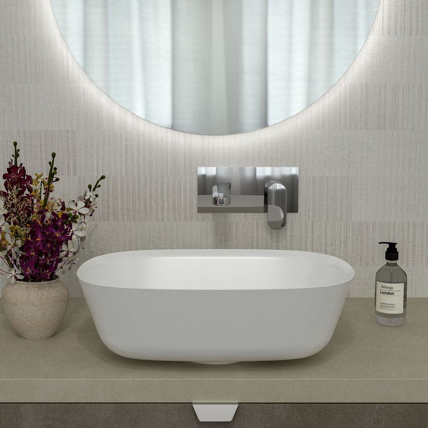 SLIM | Countertop washbasin Countertop rectangular cultured marble ...