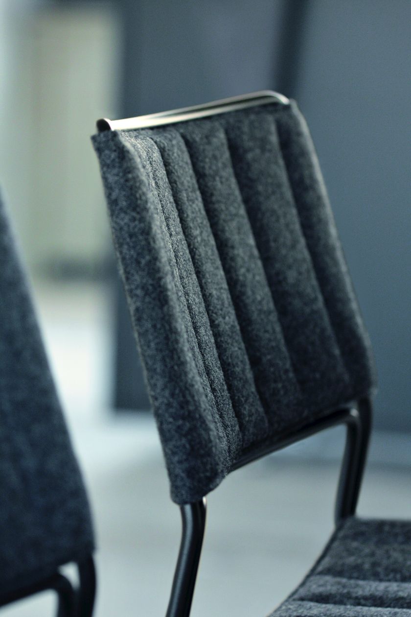 Sled base upholstered fabric chair SLIM S TS Slim Collection By Midj ...