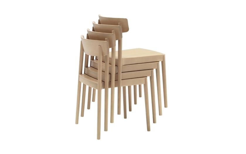 SMART SI0610 Stackable beech chair open back By Andreu World