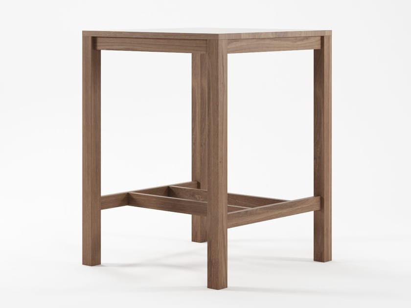 SOLID Square solid wood high table By KARPENTER | design Hugues Revuelta
