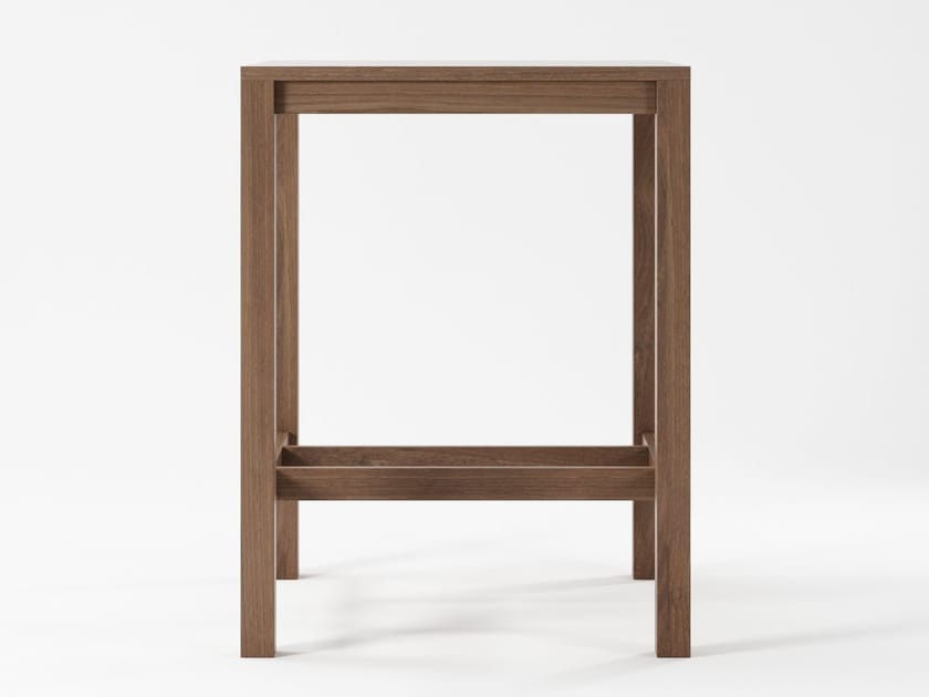 SOLID Square solid wood high table By KARPENTER | design Hugues Revuelta