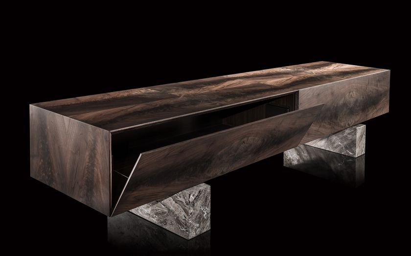 SLIM SIDE Solid wood sideboard with flap doors By Henge | design ...