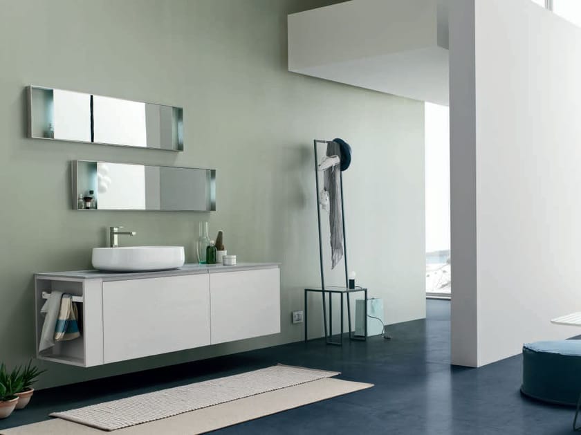 Double lacquered wall-mounted vanity unit SOUL - COMPOSITION 14 Soul ...