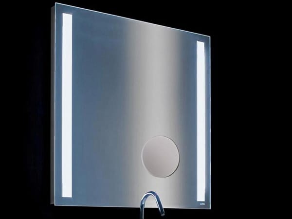 SHAM Wall-mounted square mirror with integrated lighting By Spekkio