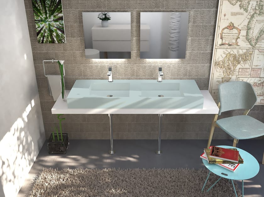 SQUARE | Lavabo doppio Collezione Square By Technova