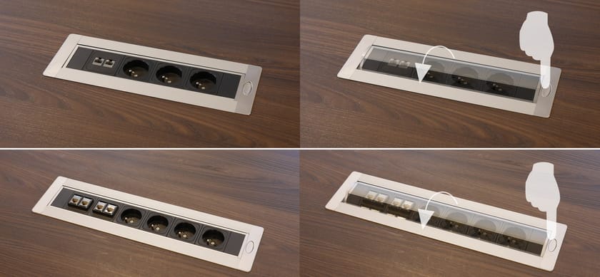 STATUS Rectangular melamine-faced chipboard office desk By MDD