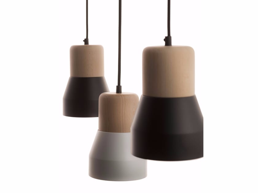 Direct light pendant lamp STEEL WOOD LAMP 130 MAT By Specimen Editions ...