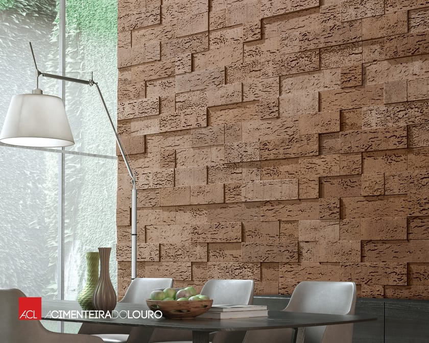 Revestimento de parede de betão com efeito pedra STONE CORK By ACL