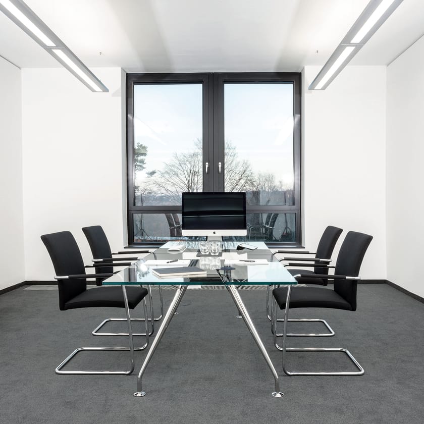 .SUN Mesa de reunión rectangular de vidrio By Spiegels