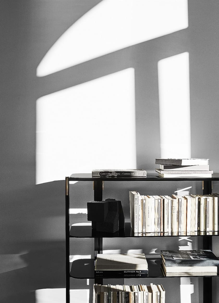 Aluminium and wood bookcase SYIL By Gallotti&Radice design Gabriele e ...