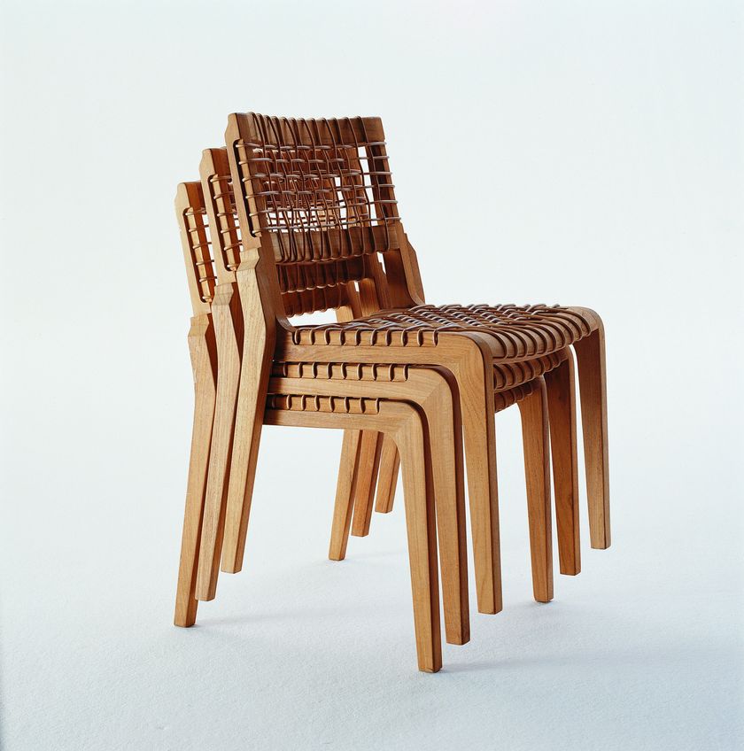 SYNTHESIS Stackable teak chair By Unopiù