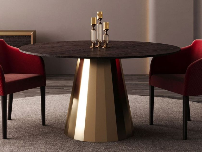 SWING Round walnut table By CASA +39