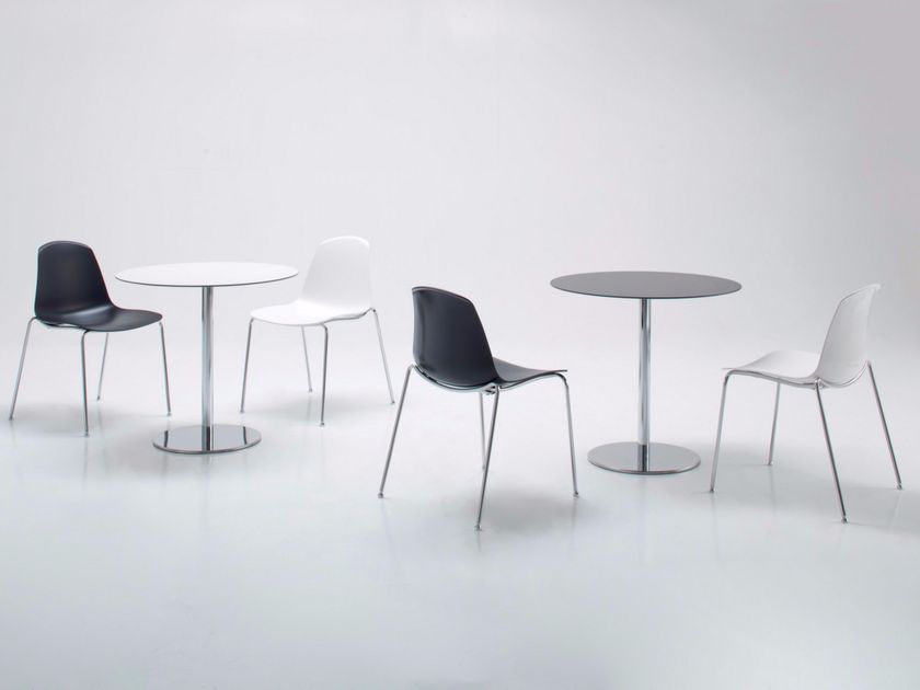 INCOLLECTION Round MDF table with 4-star base By Luxy | design Air Design