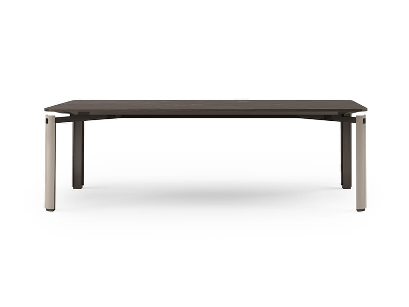 ZENIT Lacquered rectangular metal table and wood top By Turri | design ...
