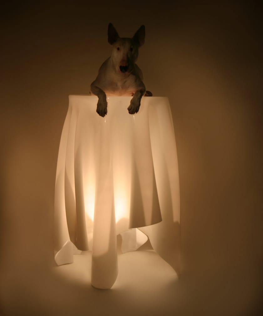 LED PMMA floor lamp cordless °TABLECLOTH By Eden Design design Bart Lens