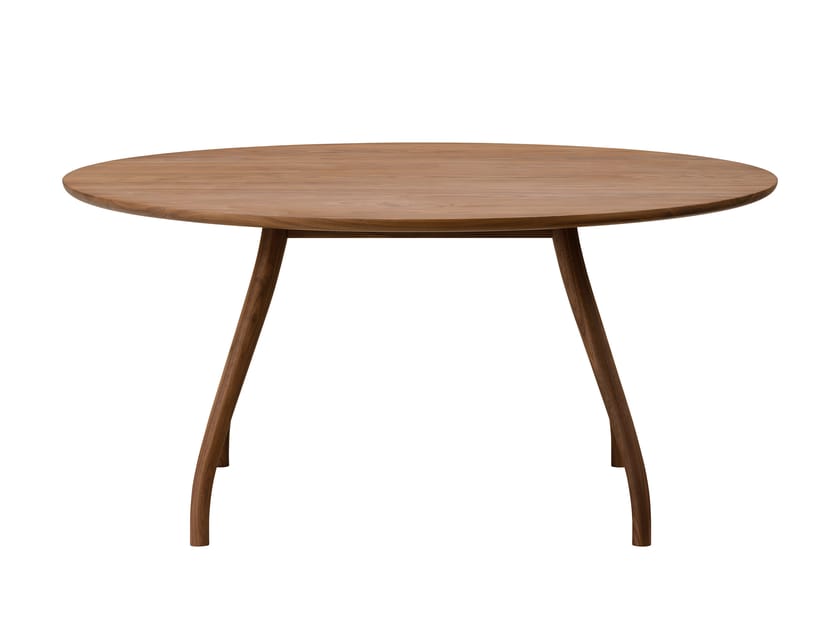 Round walnut table TAKO 1590-62 Tako Collection By Maruni design Naoto ...
