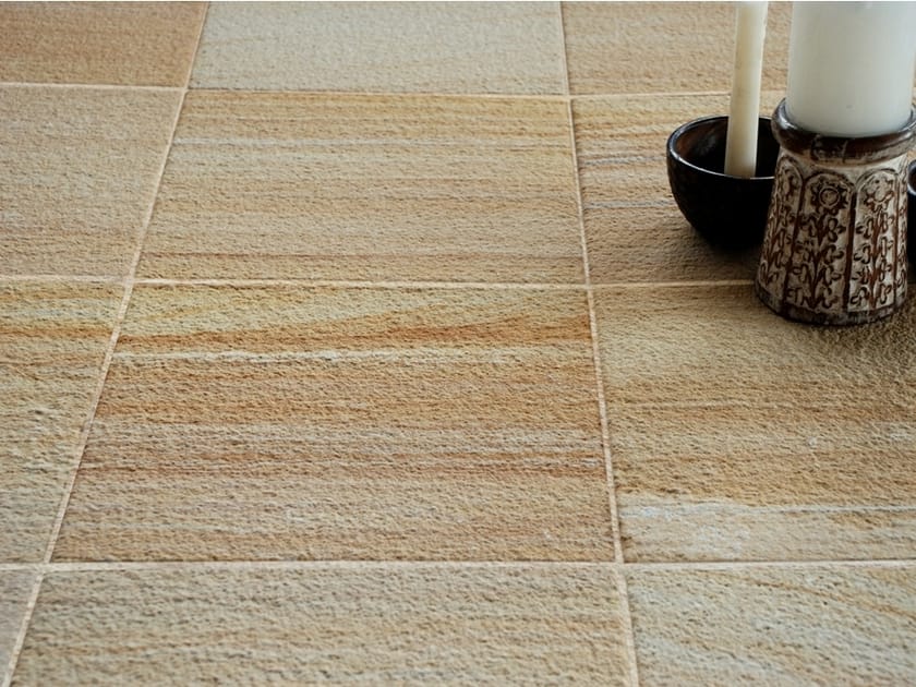 Indoor natural stone wall/floor tiles TEAKWOOD TEXTURED SANDSTONE By ...