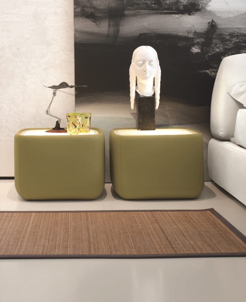 Comodino quadrato in tessuto con illuminazione TEENY By Tonin Casa ...
