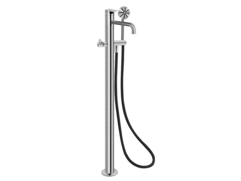 TEK ZERO 072 Floor standing stainless steel bathtub mixer with hand ...
