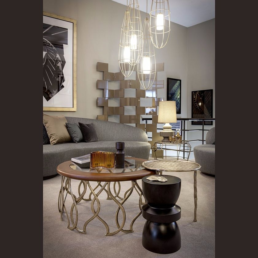 Low round wooden coffee table THE 3 SISTERS - DOT By Hamilton Conte ...