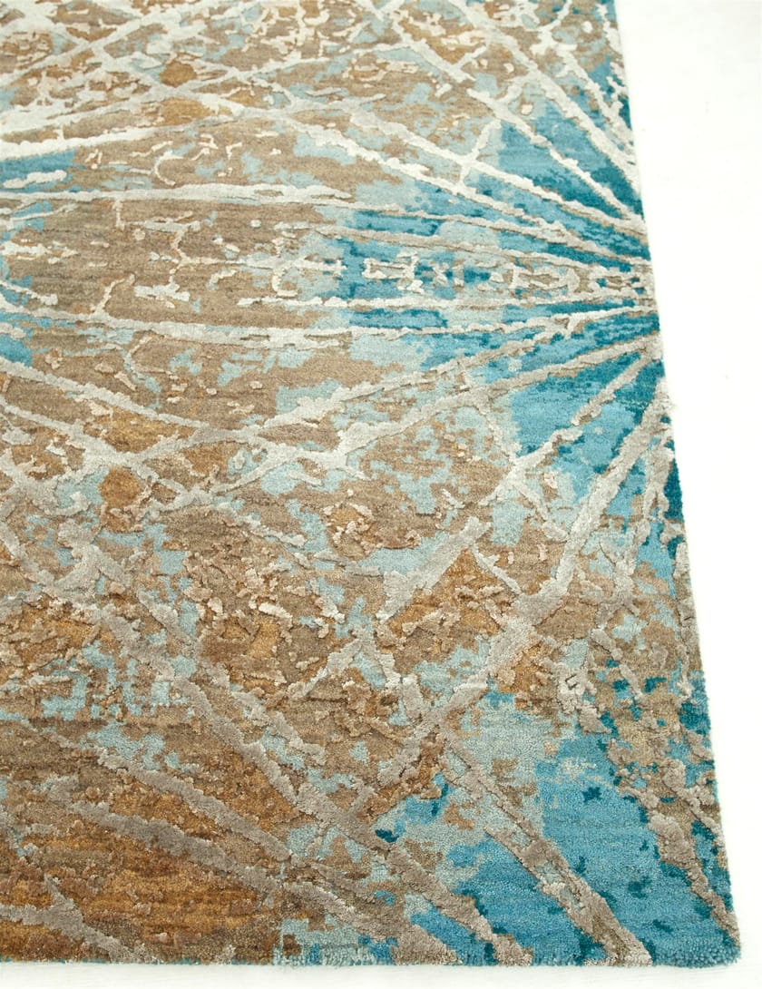 Handmade rug THEA ESK-400 Mink/Light Turquoise Chaos Theory Collection ...