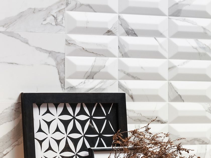 White-paste 3D Wall Cladding THEMAR WALL CULT STATUARIO VENATO Themar ...